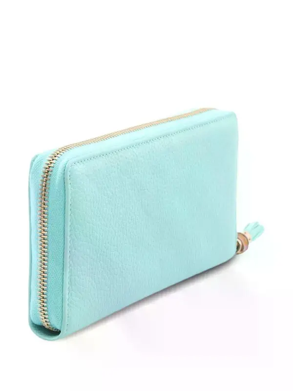 Gucci 2010s Bamboo Zip-around Leather Wallet