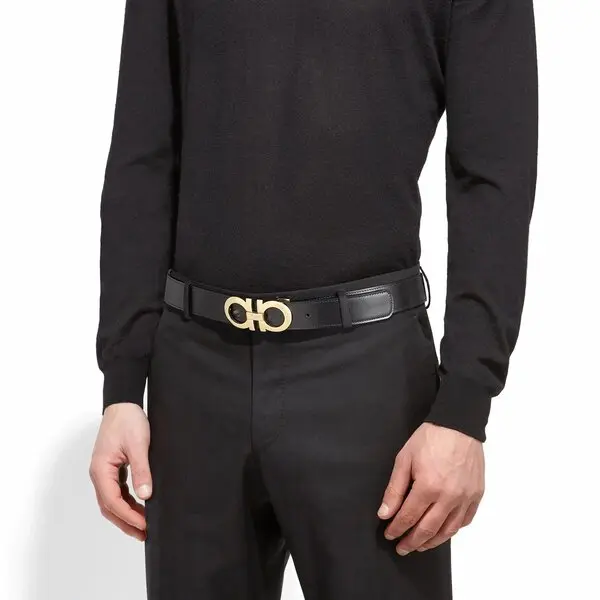 FERRAGAMO Gancini Adjustable Double-sided Belt
