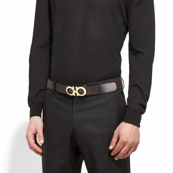 FERRAGAMO Gancini Adjustable Double-sided Belt