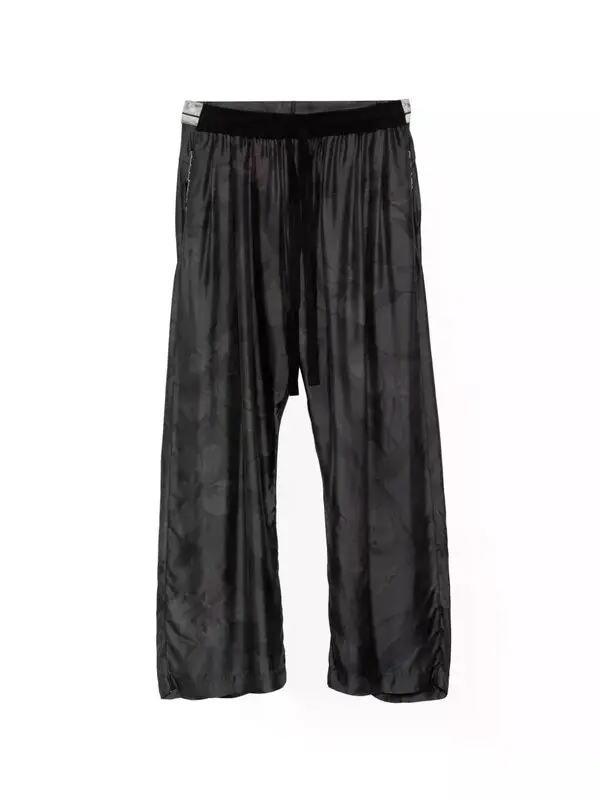 GIOVANNI CAVAGNA Dark Floral Print Drawstring Trousers
