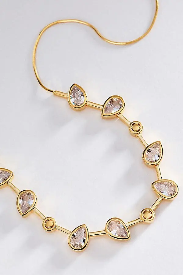 Anthropologie Mixed-up Crystal Necklace - Gold