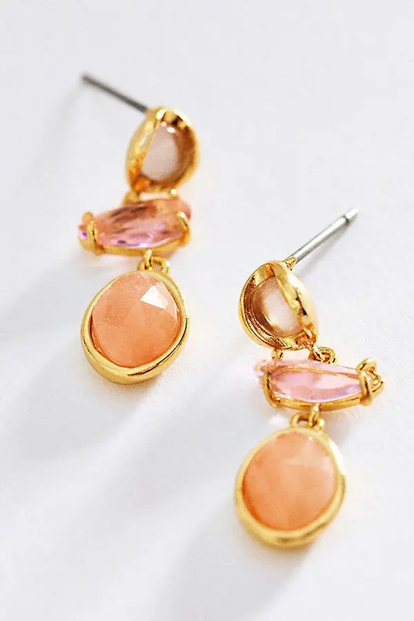 Anthropologie Multi-stone Drop Earrings - Pink