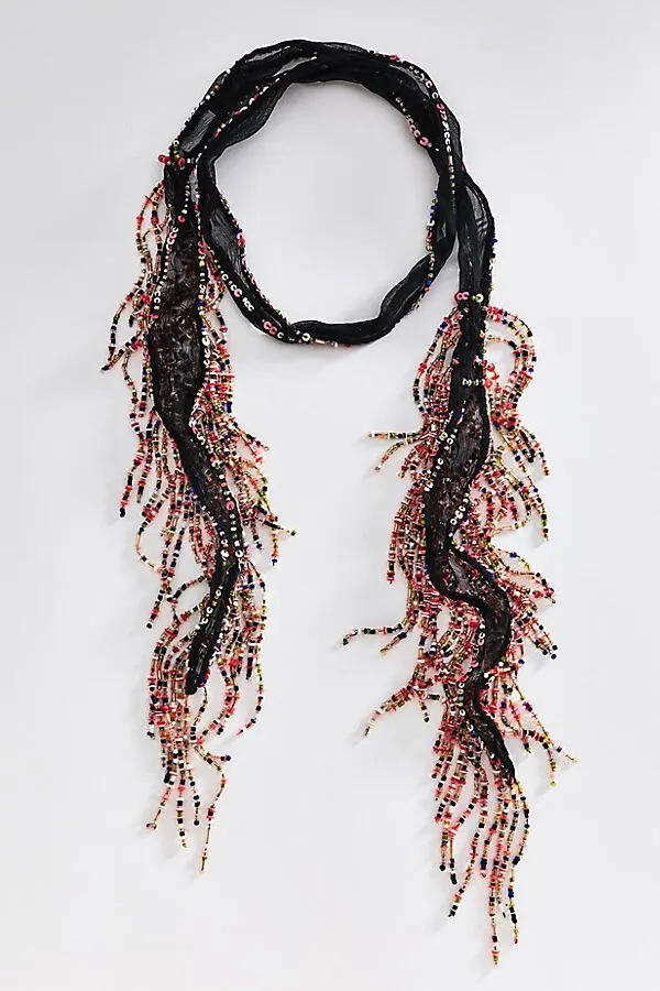 Chan Luu Beaded Skny Scarf - Black
