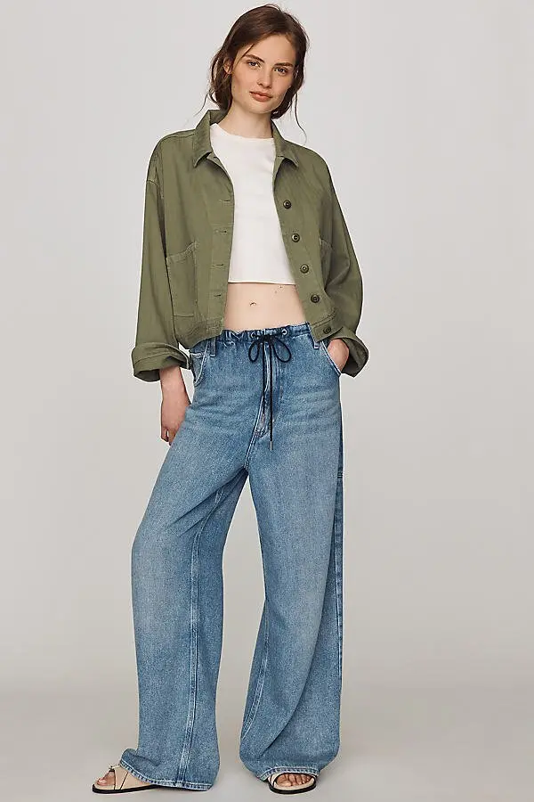 AGOLDE Shaw Tie-waist High-rise Jeans - Script