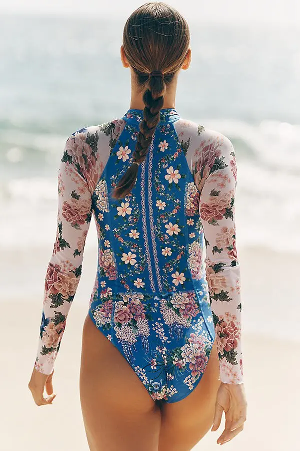 Agua Bendita Monti Long-sleeve One-piece Swimsuit