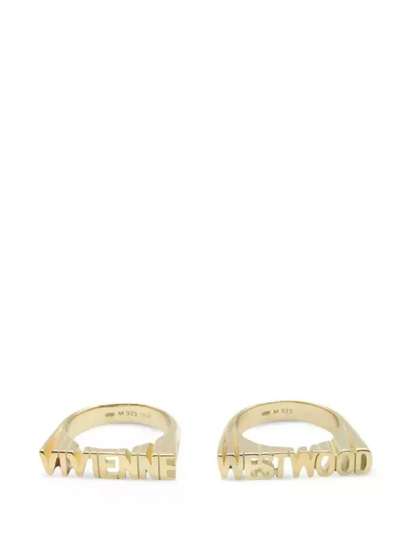VIVIENNE WESTWOOD Essex Logo Ring Set - Gold