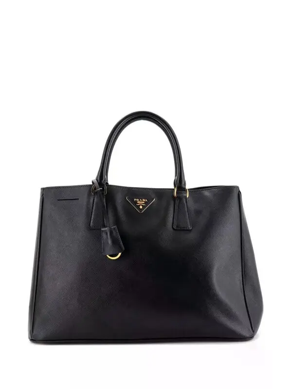 Prada Saffiano Leather Open Tote Bag - Black