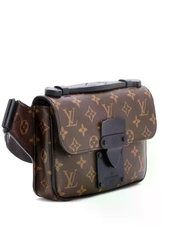 LOUIS VUITTON Monogram Macassar Lock Sling Bag - Black