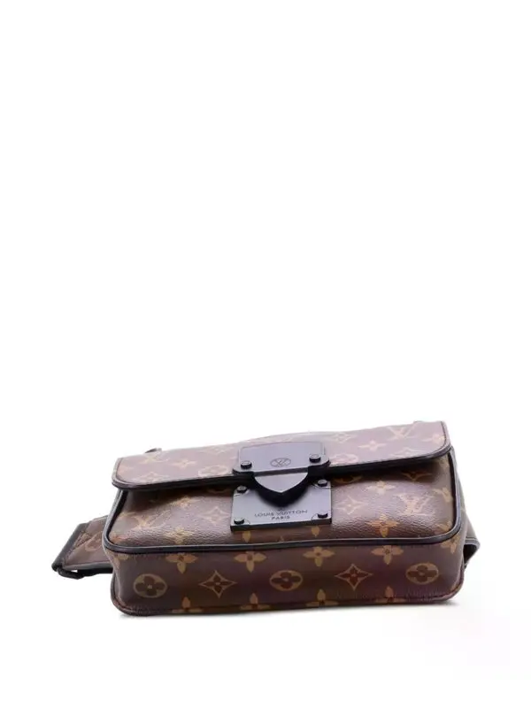 LOUIS VUITTON Monogram Macassar Lock Sling Bag - Black