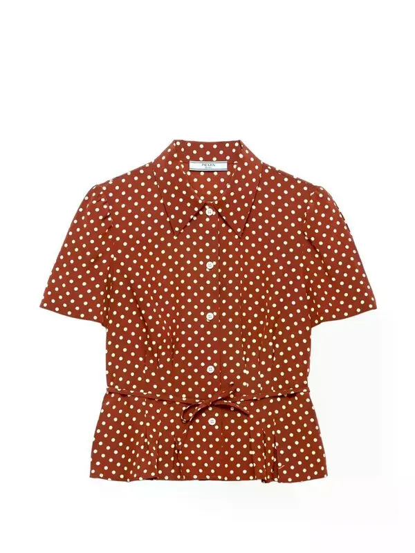 Prada Polka-dot Marocain Shirt