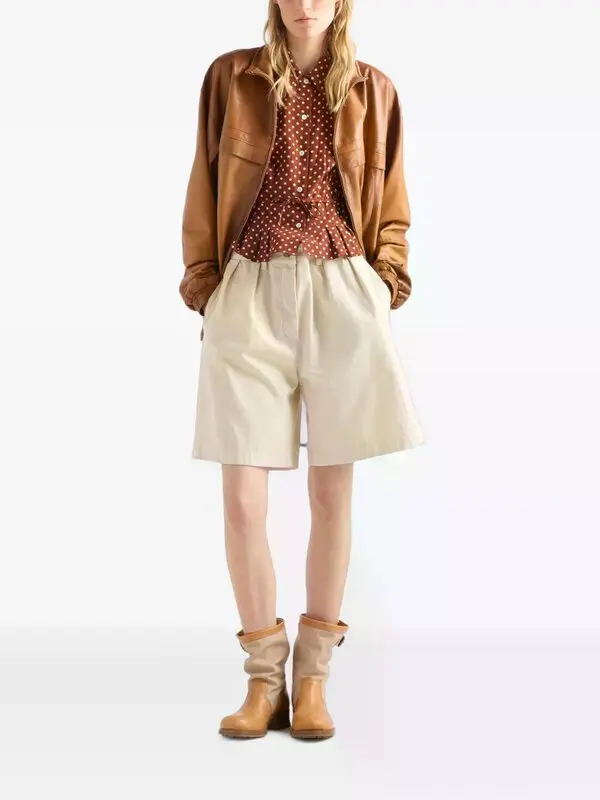 Prada Polka-dot Marocain Shirt
