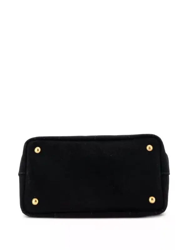 Prada Canapa Convertible Canvas Mini Tote Bag - Black