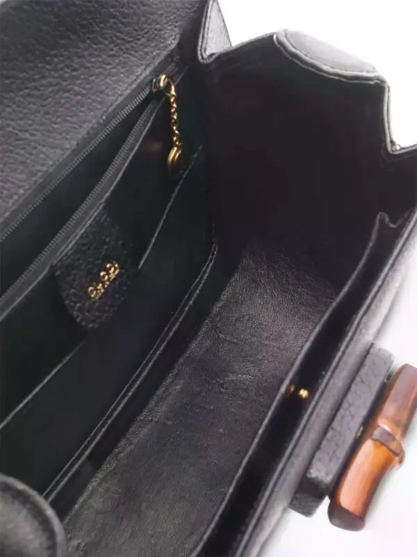 Gucci Bamboo Turn-lock Shoulder Bag - Black