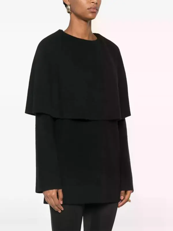 LISA YANG Jaylani Cape-overlay Cashmere Sweater - Black