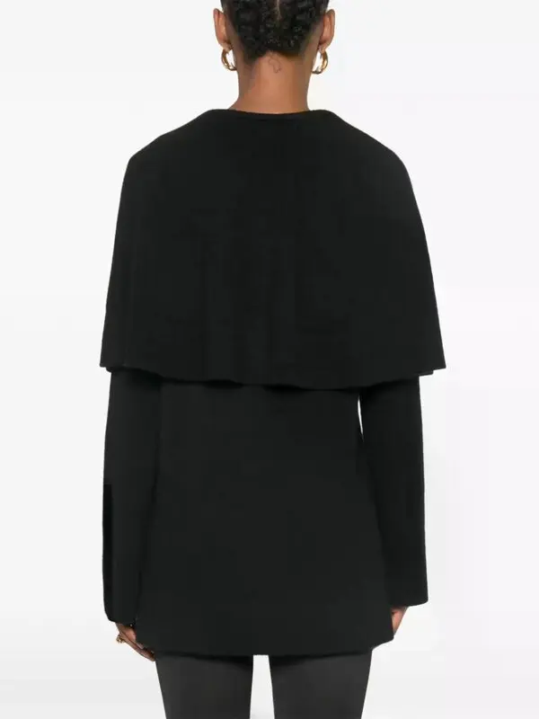 LISA YANG Jaylani Cape-overlay Cashmere Sweater - Black