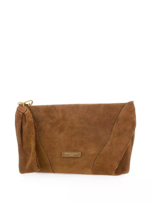 GIANNI CHIARINI Suria Suede Clutch Bag - Brown