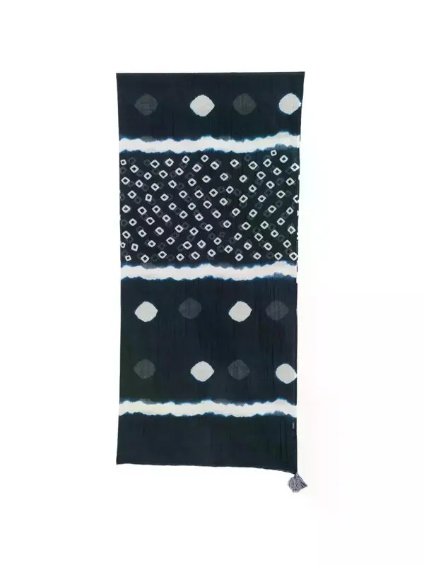 RAGA Tie-dye Geometric-print Scarf - Blue