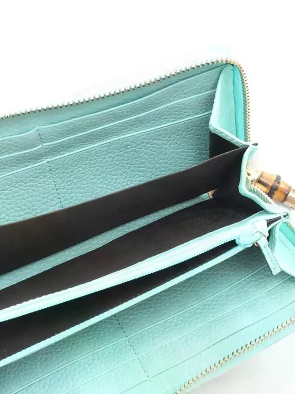 Gucci 2010s Bamboo Zip-around Leather Wallet