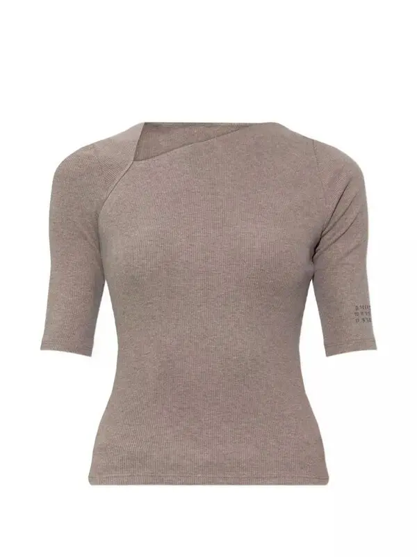 MAISON MARGIELA Asymmetrical Neck Ribbed Knit Top
