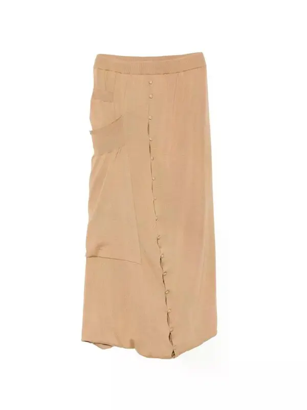 ROT Trap Button-up Wool Midi Skirt