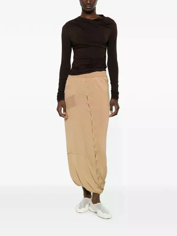 ROT Trap Button-up Wool Midi Skirt