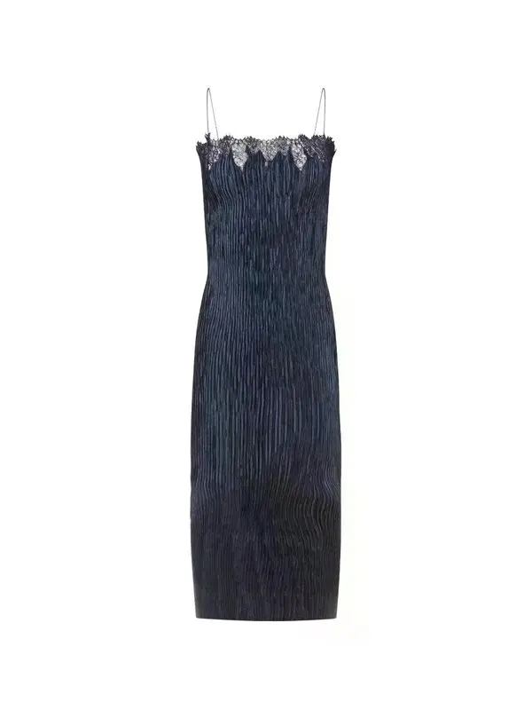 FFORME Lumie Lace-trimmed Plissé Dress - Blue
