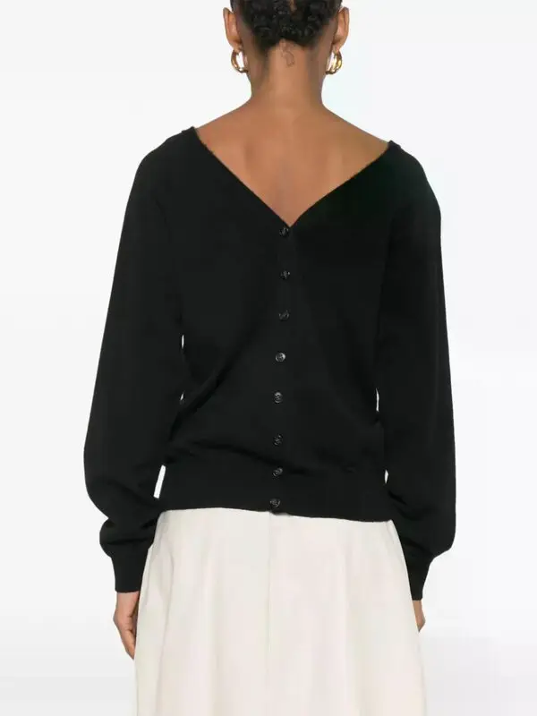 LISA YANG Jiani V-neck Button-down Cardigan - Black