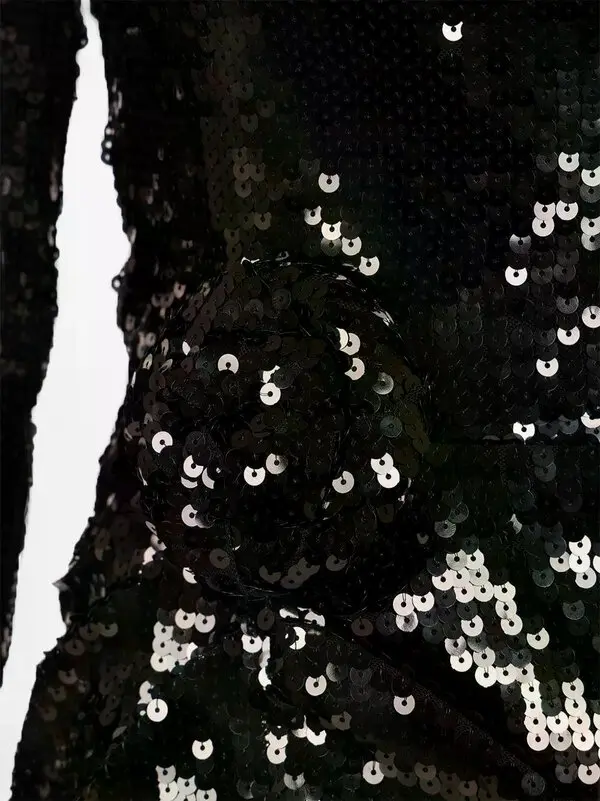 ROTATE BY BIRGER CHRISTENSEN Sequin Embellished Rosette Detail Mini Dress