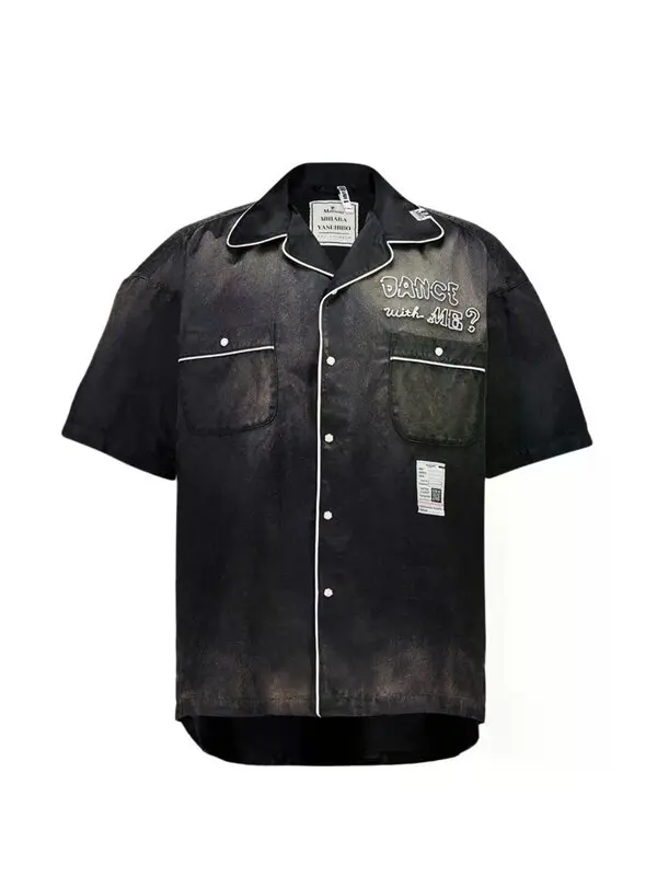 Mihara Yasuhiro Sun-fade Embroidered Shirt - Black