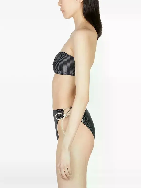 ST. AGNI Striped Bandeau Bikini Top