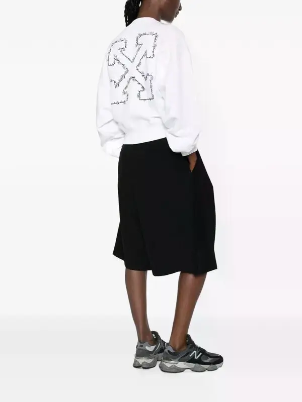 Off-White Cropped Sweater With Arrows Motif
