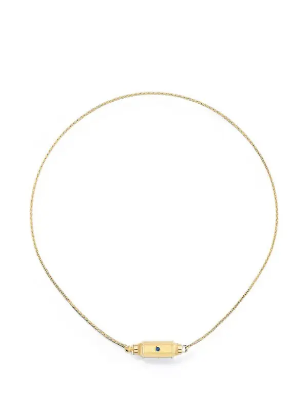MARIE LICHTENBERG Micro Coco Sapphire Locket Necklace