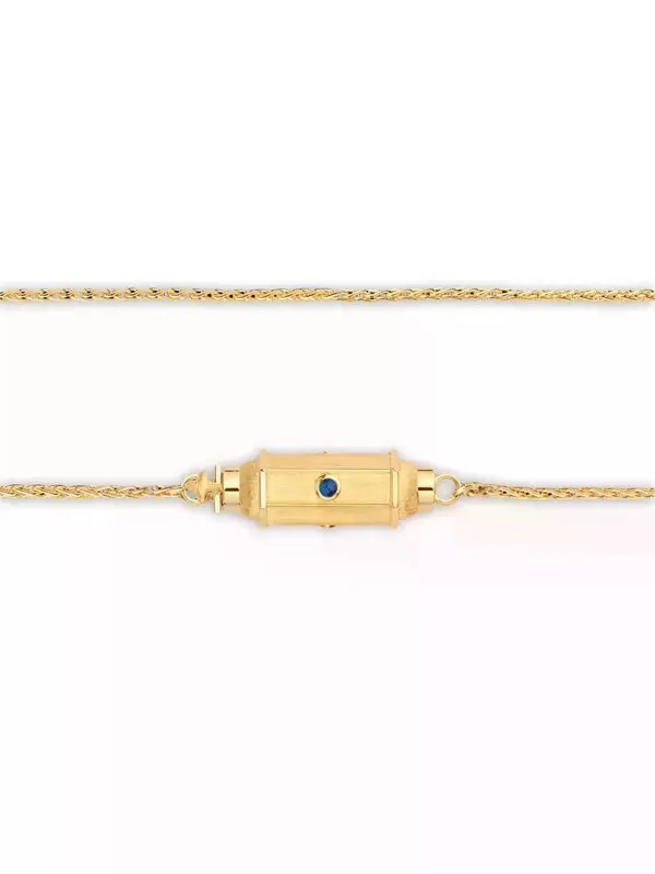 MARIE LICHTENBERG Micro Coco Sapphire Locket Necklace
