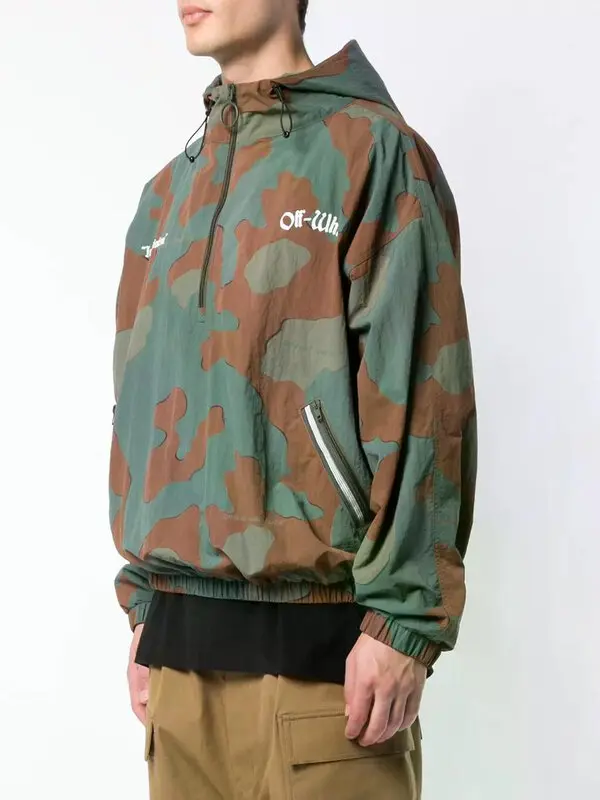 Off-White Camouflage Print Hooded Jacket