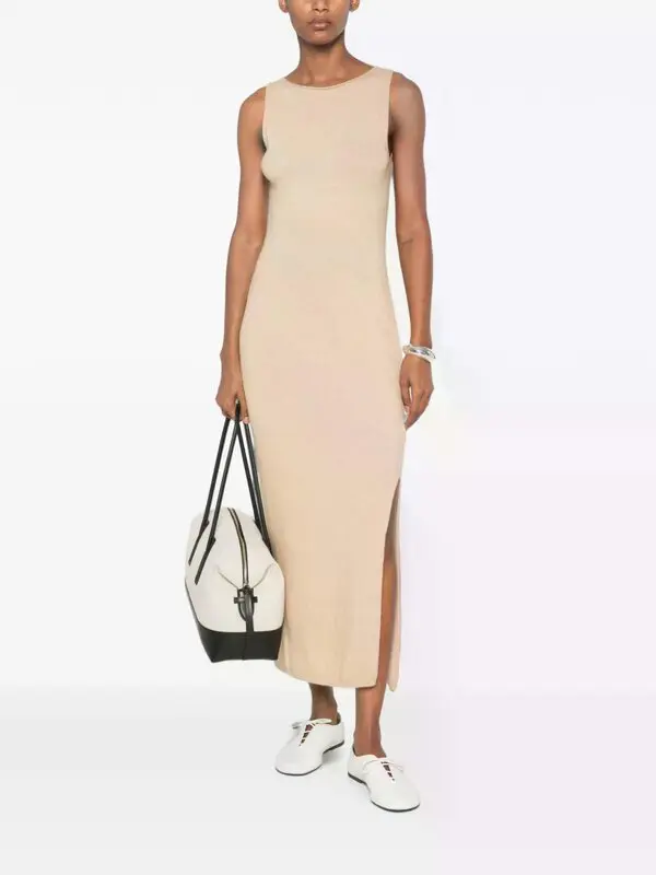 SERGIO MORETTI FIRENZE Sleeveless Side-slit Midi Dress