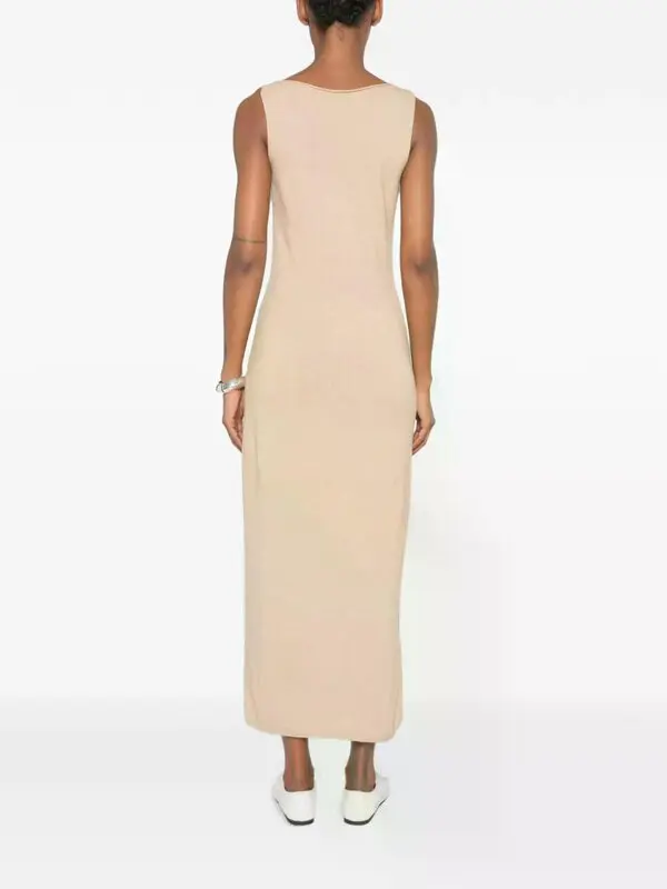 SERGIO MORETTI FIRENZE Sleeveless Side-slit Midi Dress