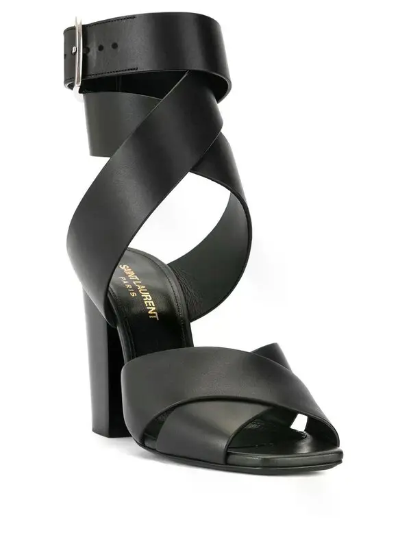 Saint Laurent Strappy High Heel Sandals - Black