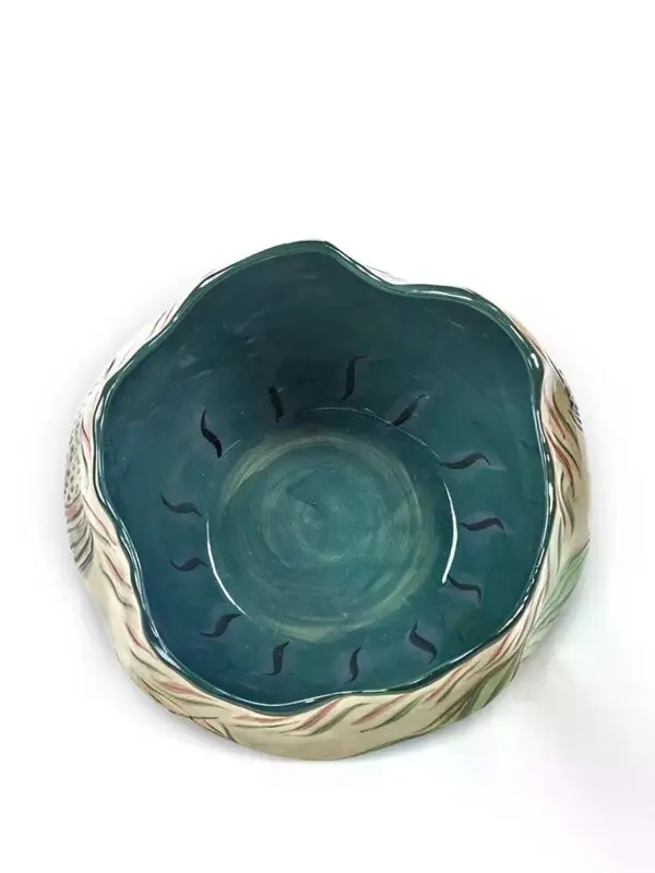 SERAX Leaf-print Irregular-rim Flower Pot
