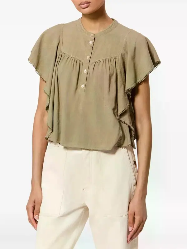 MARANT ETOILE Marlie" Top With Pom-pom Trim