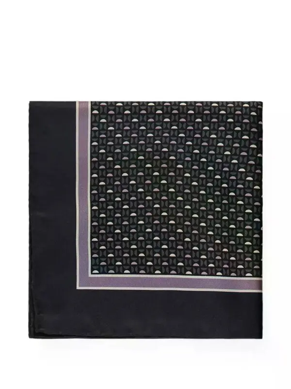 Zegna Geometric-print Silk Pocket Square