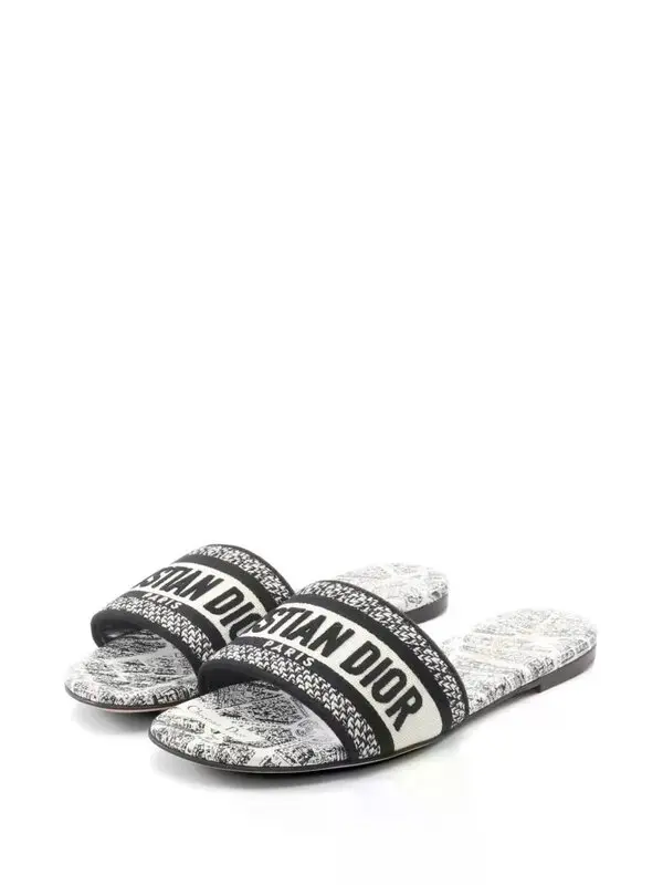 Dior Dway Canvas Slide Sandals - Black