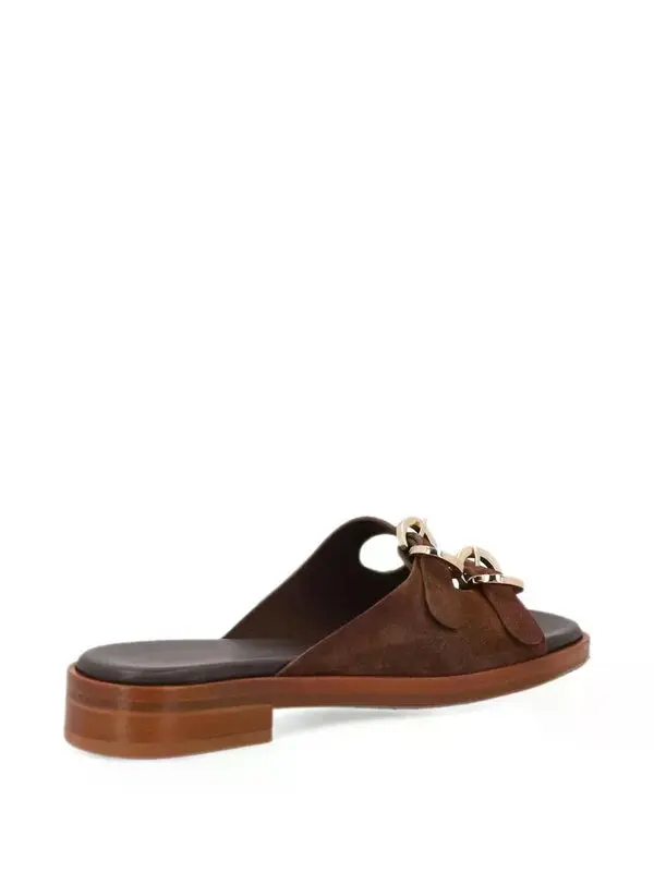 FRAU Double-buckle Suede Sliders
