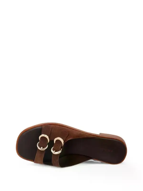 FRAU Double-buckle Suede Sliders