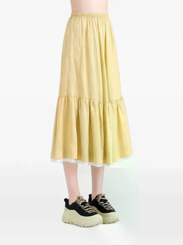 Paloma Wool Lamin Ruffled Tiered Midi Skirt - Yellow