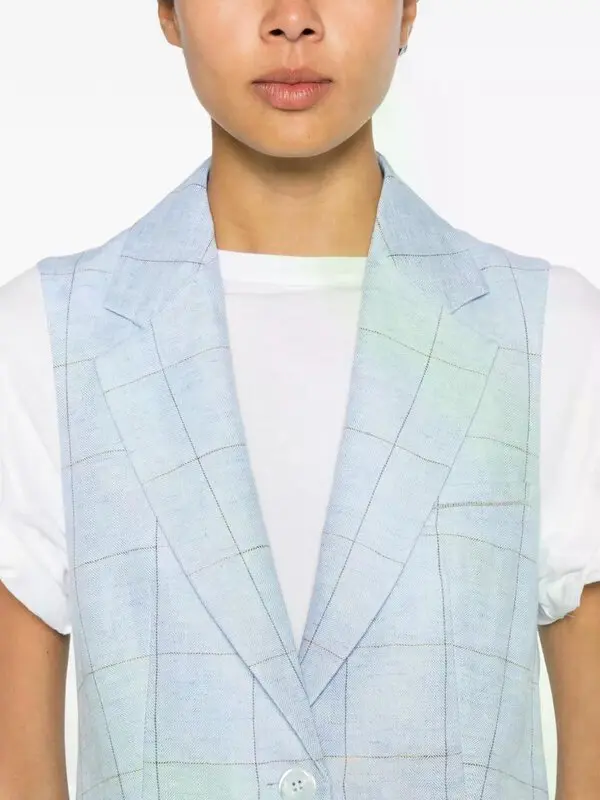 Peserico Single-breasted Linen Waistcoat