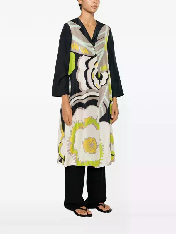 PSOPHIA Floral-print Silk Coat