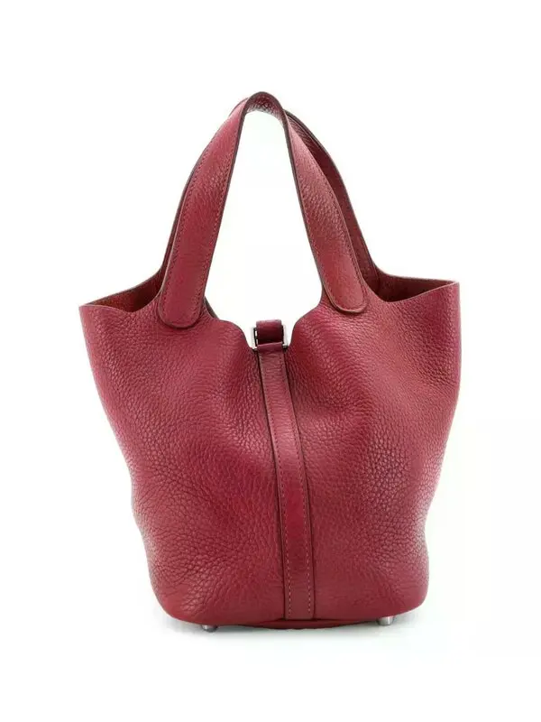 Hermès Picotin Lock Bag Clemence Pm Bucket Bag - Red