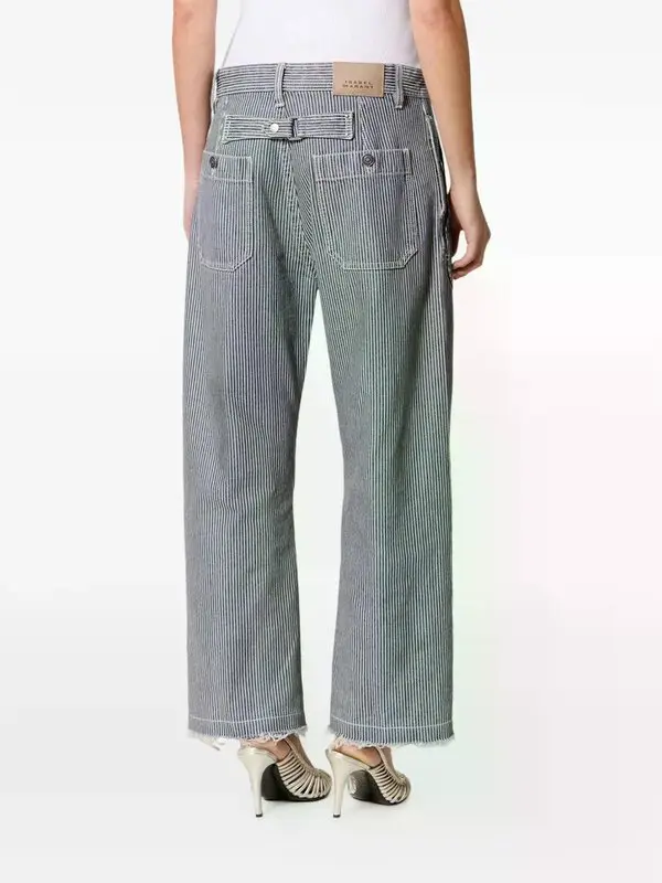 MARANT ETOILE Ermina Pinstripe Cotton Twill Pants - Blue