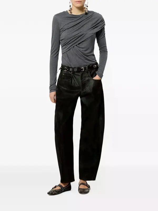 MARANT ETOILE Asymmetric Draped Panel Jersey Top