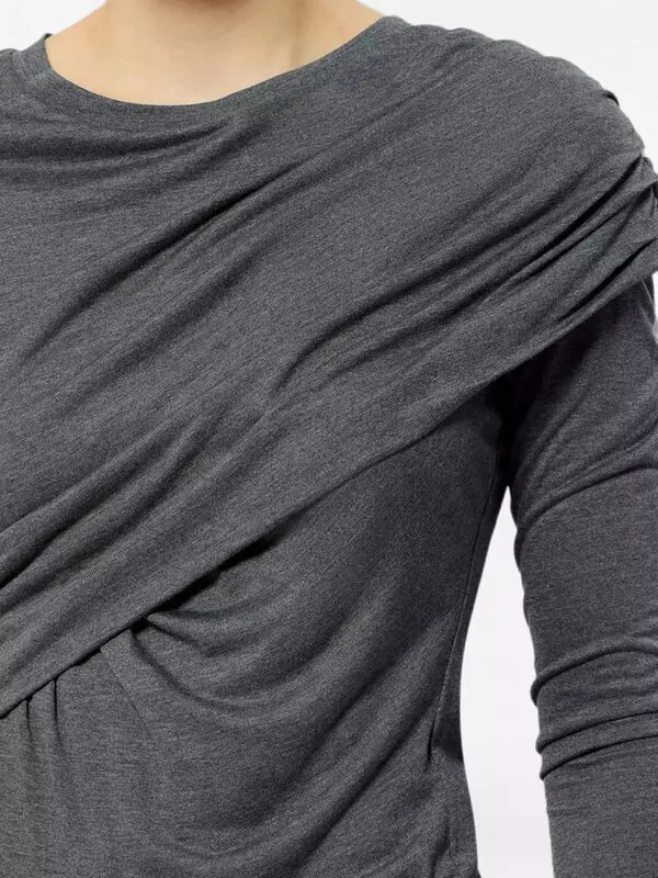 MARANT ETOILE Asymmetric Draped Panel Jersey Top